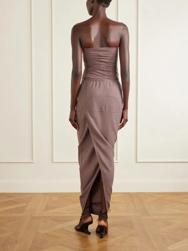 Rick Owens Soft Pillar Wool-stretch Maxi Skirt