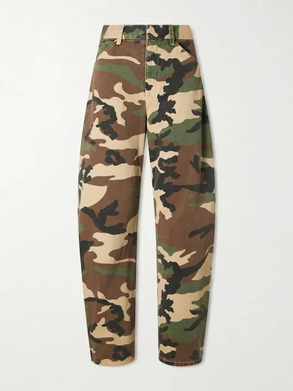 NILI LOTAN Tribeca Cotton Straight-leg Pants - Green