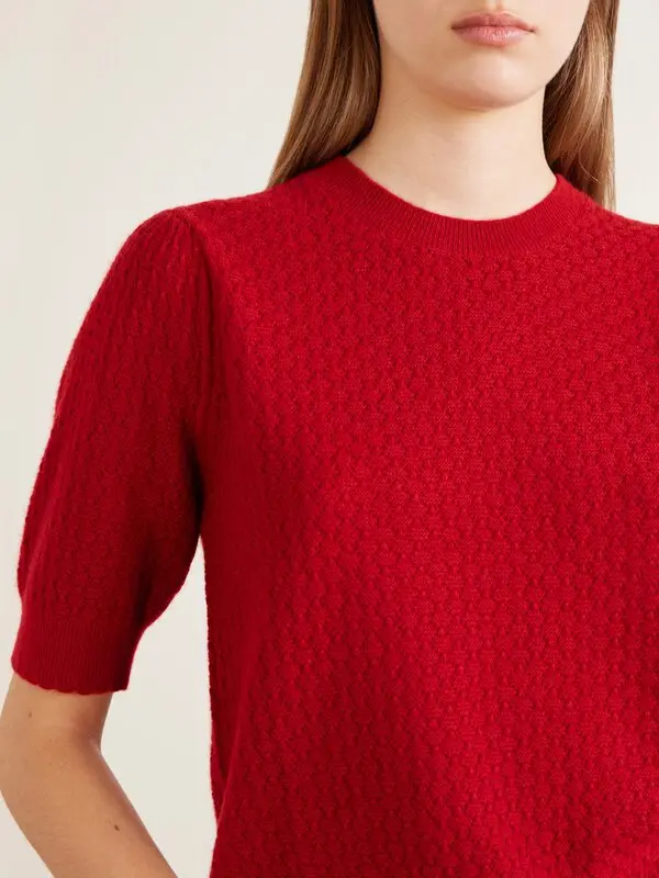FRAME The Gathered Honeycomb Cashmere Sweater