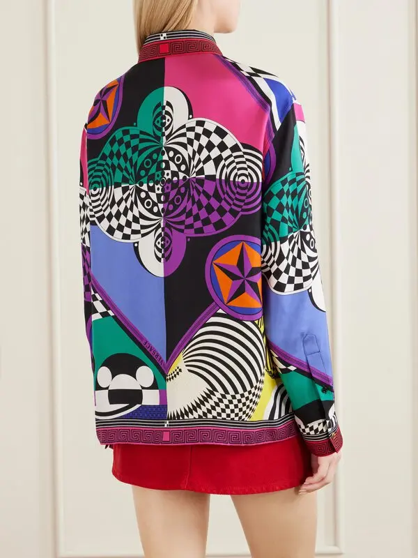 Versace Printed Silk-satin Shirt