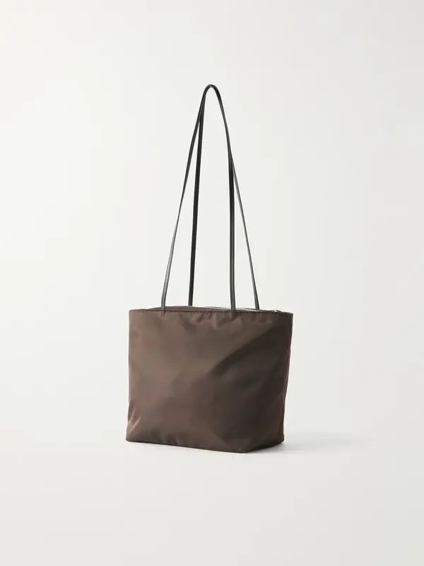 VALESQUE Spaghetti Leather-trimmed Satin Shoulder Bag