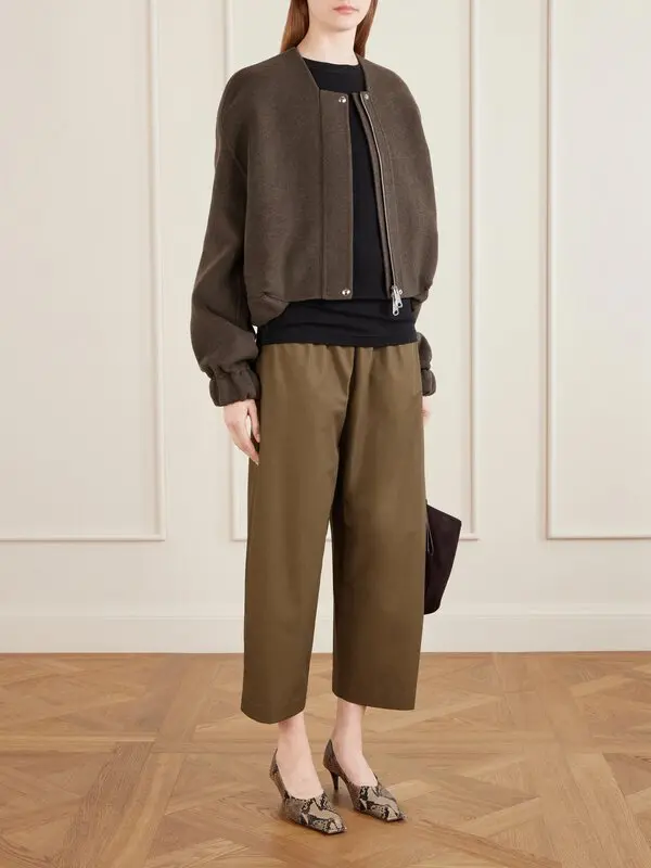 Khaite Cordan Cropped Wool Bomber Jacket