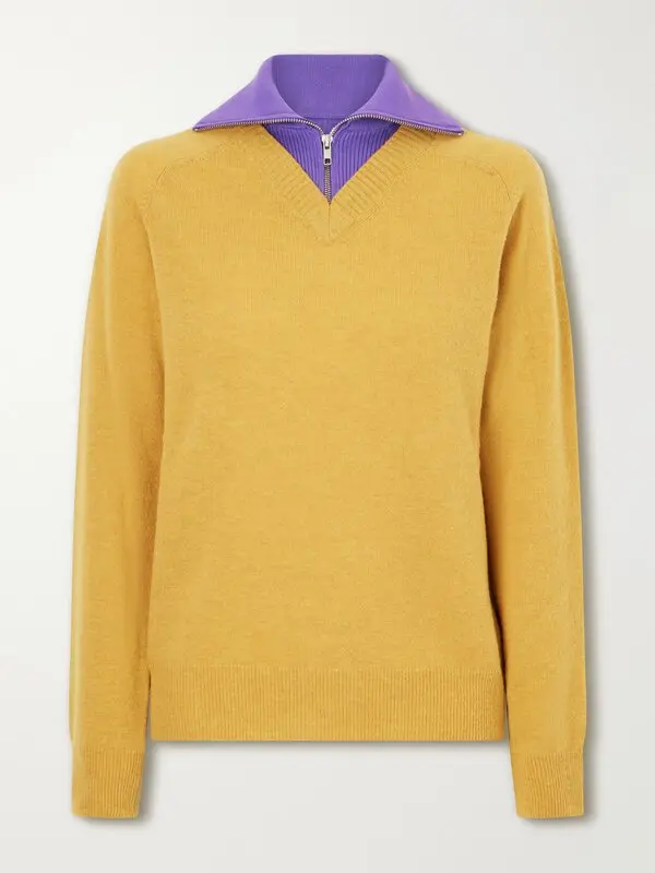 MAISON MARGIELA Ribbed Wool-blend Sweater - Yellow