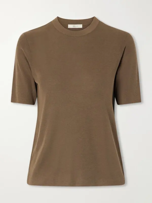 THE ROW Ozzi Silk-blend T-shirt