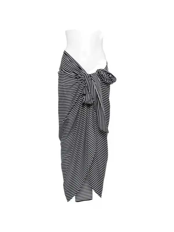 THE FRANKIE SHOP Striped Wrap-style Maxi Skirt
