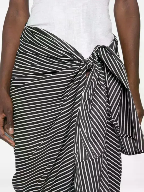 THE FRANKIE SHOP Striped Wrap-style Maxi Skirt