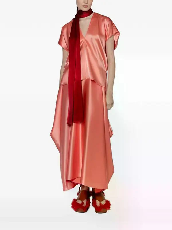 ROKSANDA Nava Satin V-neck Top