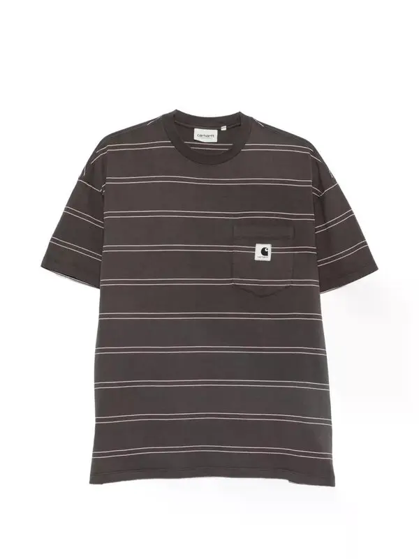 Carhartt Work In Progress Striped Pocket T-shirt - Grey