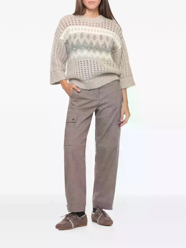 Peserico Sequin-embellished Open-knit Sweater