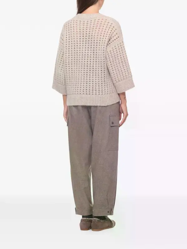 Peserico Sequin-embellished Open-knit Sweater