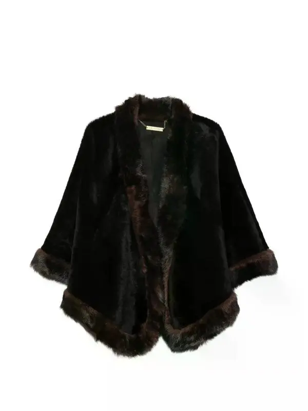 Nour Hammour Olympe Leather Shawl - Black