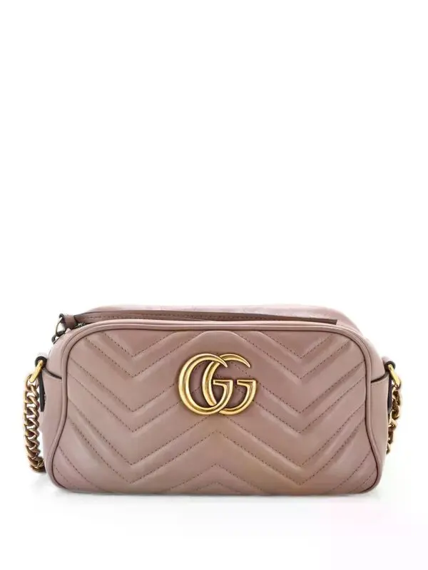 Gucci Gg Marmont Shoulder Bag Matelasse Leather Small Crossbody Bag - Neutrals