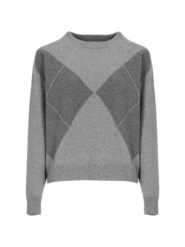 Peserico Argyle-knit Sweater - Grey