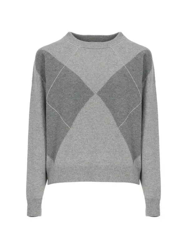 Peserico Argyle-knit Sweater - Grey