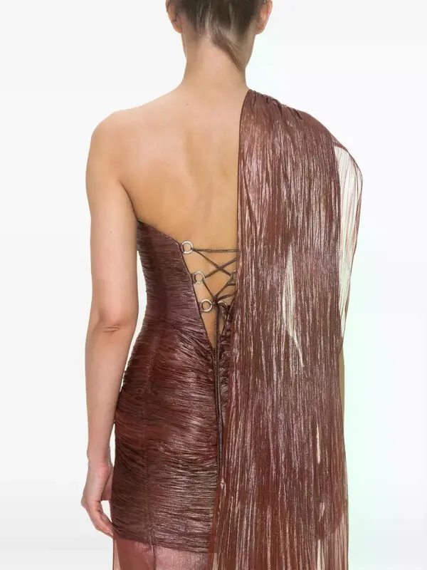 MARIA LUCIA HOHAN Marimar Ruched Metallic-finish Maxi Dress