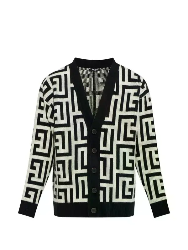Balmain Monogram-pattern Cardigan
