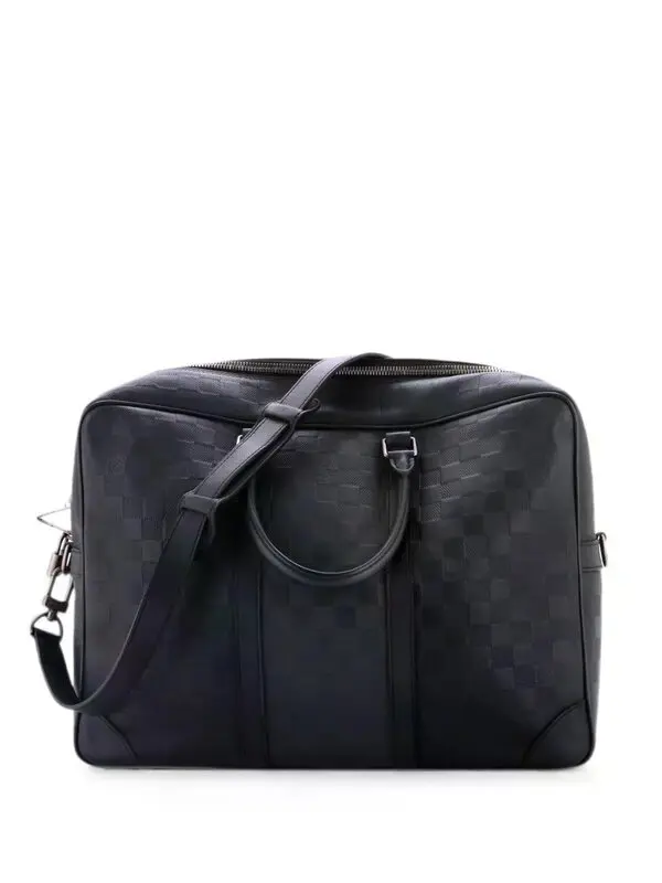 LOUIS VUITTON Porte-documents Voyage Briefcase Damier Infini Leather Gm Business Bag - Black