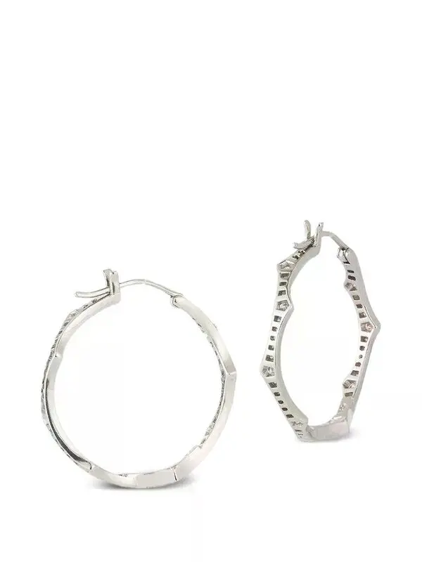 PARULINA Medium Briar Diamond Hoop Earrings - Silver