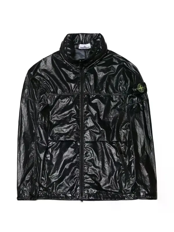 Stone Island Logo-patch Crinkled-finish Jacket