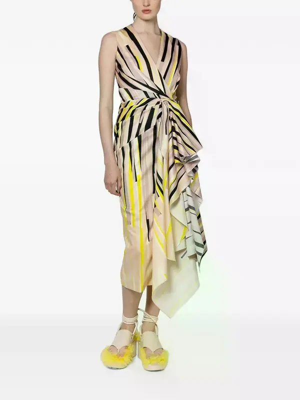 ROKSANDA Esra Striped Asymmetric Dress
