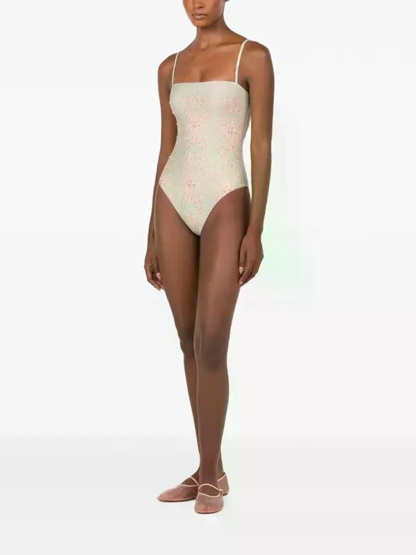 Agua Bendita Seashell Print One Piece Swimsuit - Green