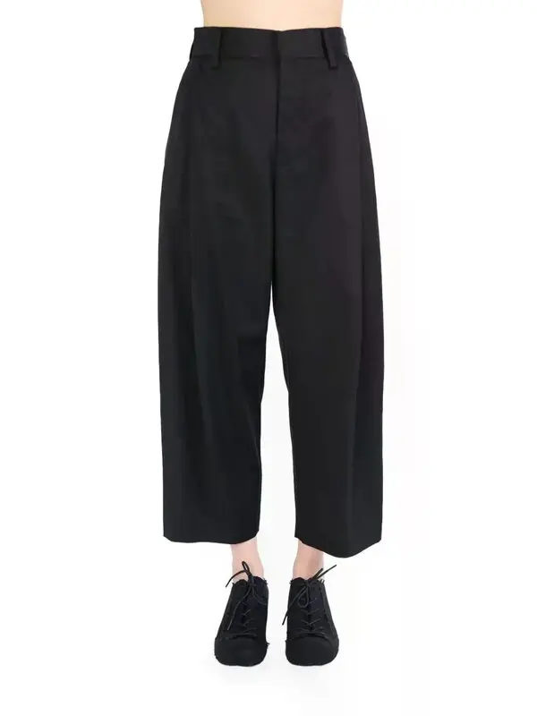 UMA WANG Pleat-detailing Cropped Trousers - Black