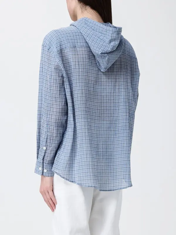 DUNST Check Cotton Hooded Shirt