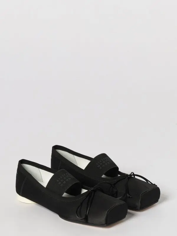 MAISON MARGIELA Satin Mary Jane Ballet Flats With Squared Toe