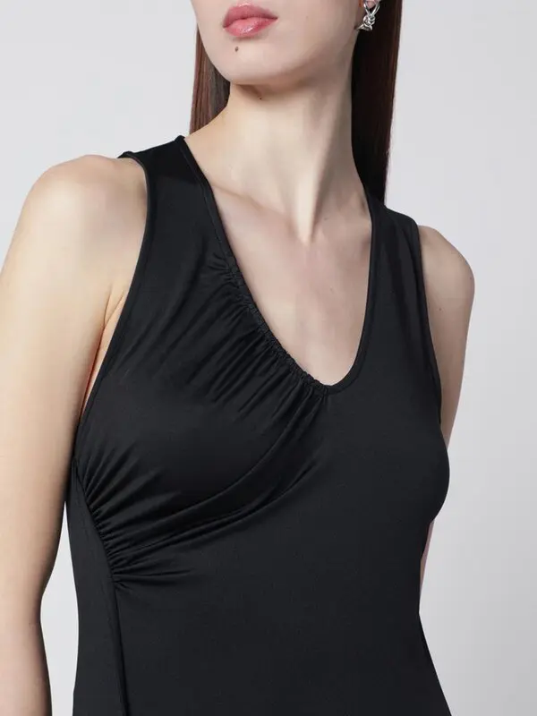 Victoria Beckham Long Polyester Jersey Slip Dress