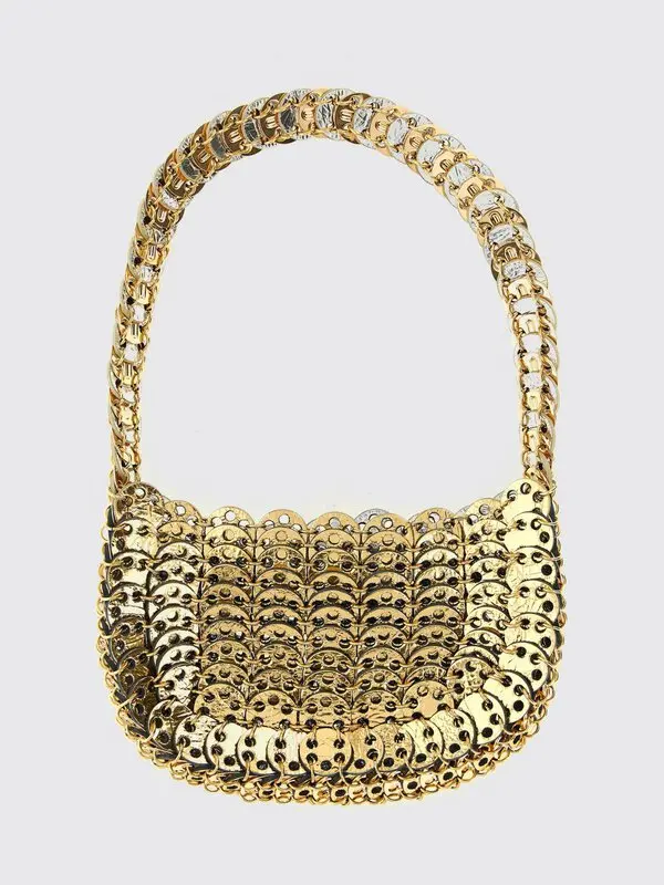 Rabanne Moon Flip Bag In Laminated Leather And Brass Mesh