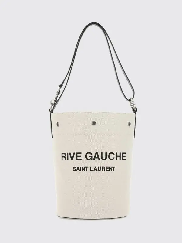 Saint Laurent Rive Gauche Linen Bucket Bag - Beige