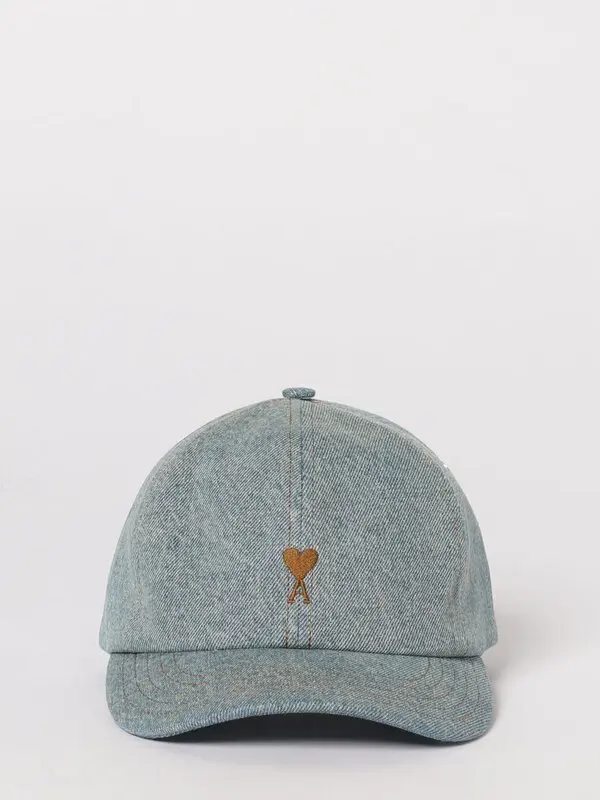 AMI Paris Cotton Denim Hat With Embroidered Logo