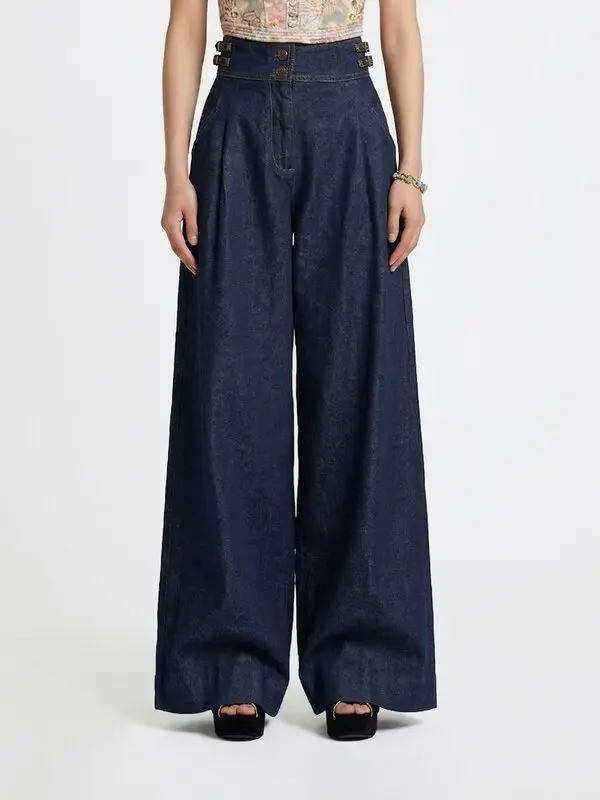 Zimmermann Cotton Denim Palazzo Jeans