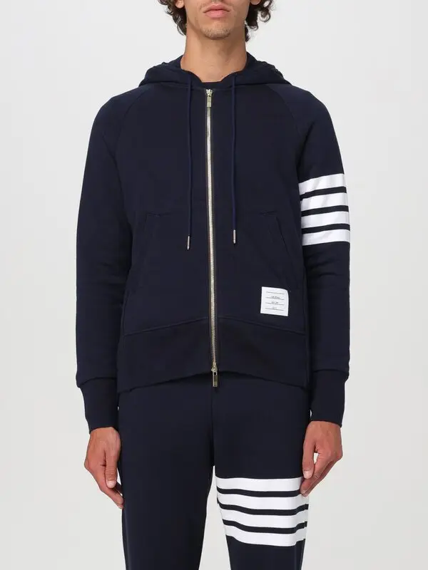 Thom Browne Zip-up Hoodie With Signature Striping