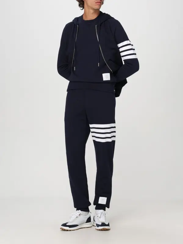 Thom Browne Zip-up Hoodie With Signature Striping