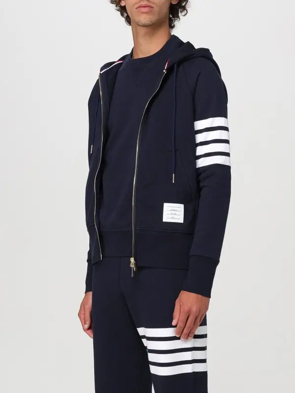 Thom Browne Zip-up Hoodie With Signature Striping