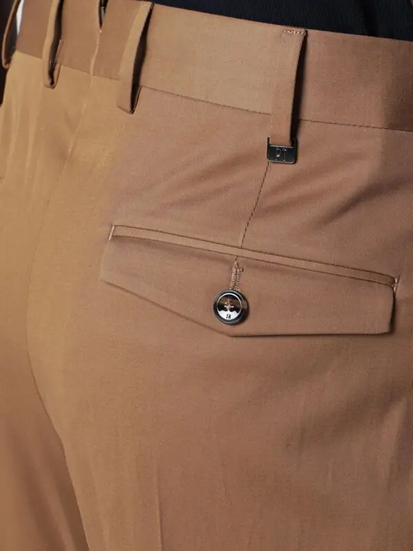 PT TORINO Slim Fit Stretch Cotton And Silk Sartorial Trousers - White