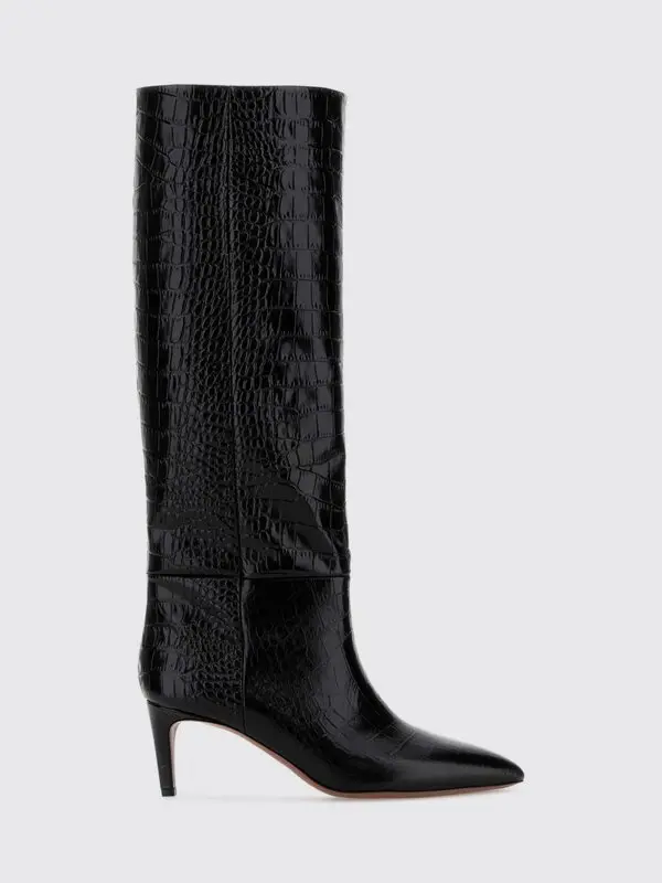 Paris Texas Croc-effect Leather Knee-high Boots With Stiletto Heel