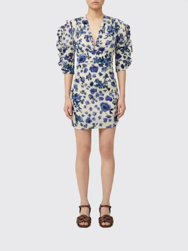 Isabel Marant Étoile Doris Dress In Printed Stretch Silk - Blue