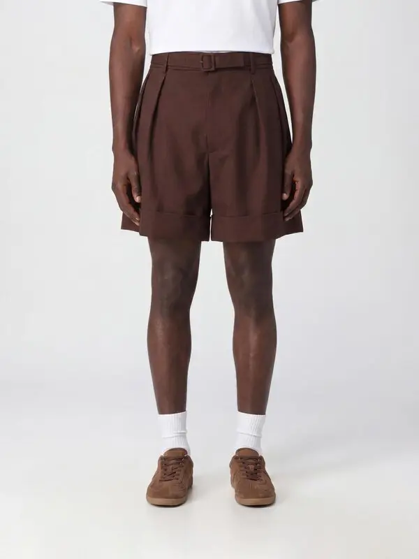 Saint Laurent Tailored Wool Shorts With Belted Waist And Cuffs