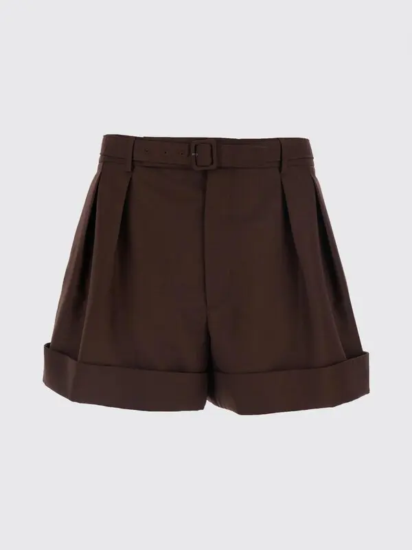 Saint Laurent Tailored Wool Shorts With Belted Waist And Cuffs