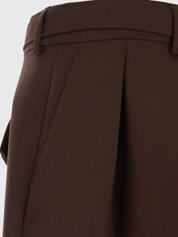 Saint Laurent Tailored Wool Shorts With Belted Waist And Cuffs