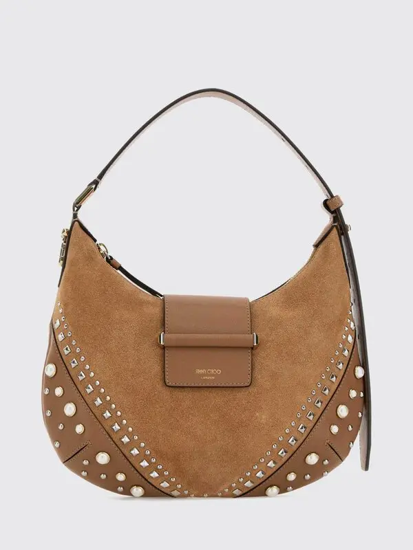JIMMY CHOO Bar Hobo Suede Bag With Studs