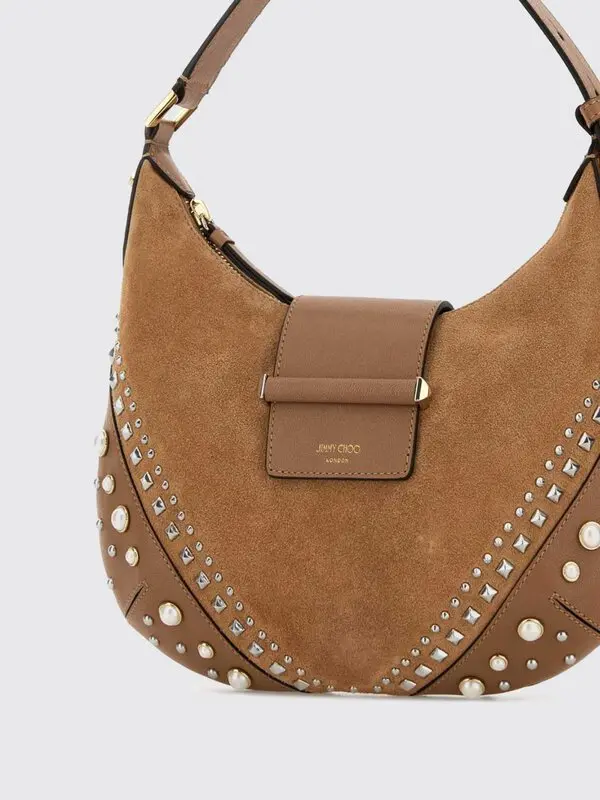 JIMMY CHOO Bar Hobo Suede Bag With Studs