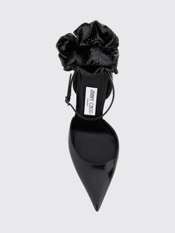 JIMMY CHOO Pointed Toe Stiletto Heels With Ruffle Detailing