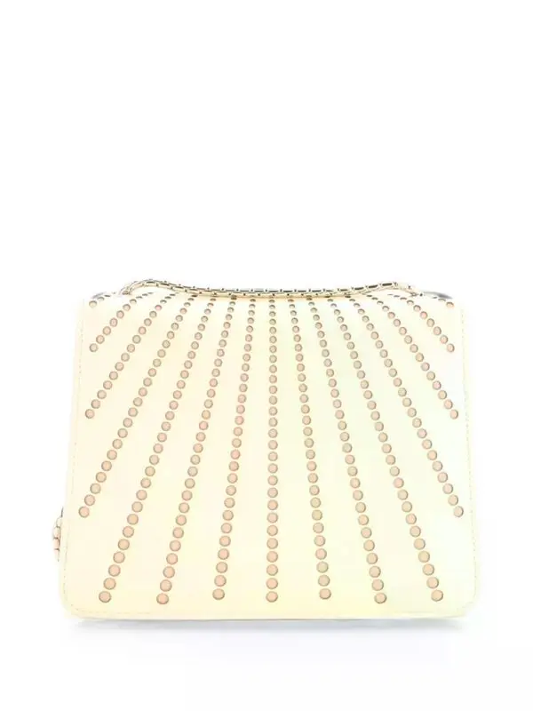 BVLGARI Serpenti Forever Square Laser Cut Leather Small Shoulder Bag - Neutrals