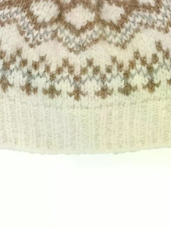 Peserico Beaded Geometric Pattern Beanie