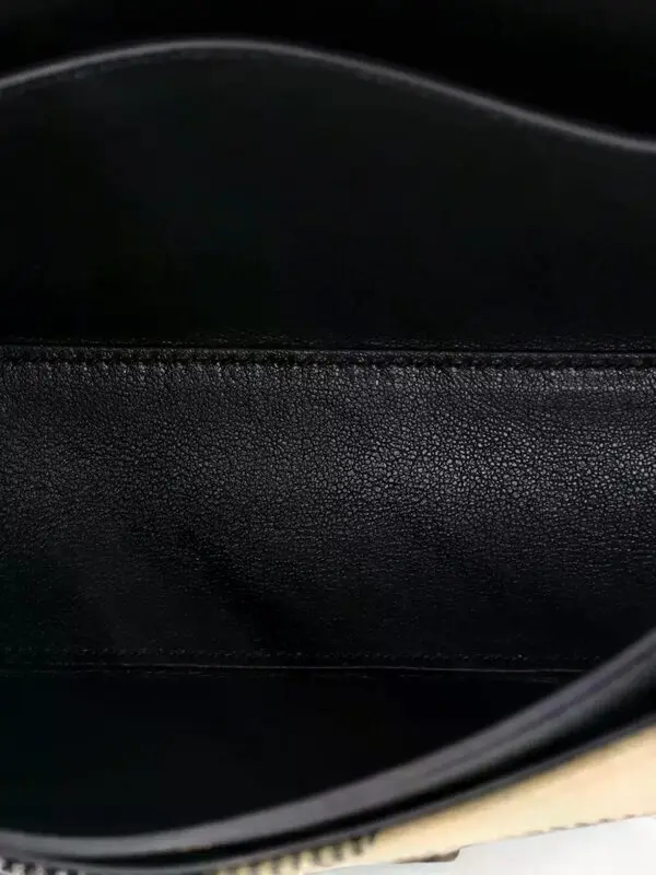Burberry Snip Shoulder Bag Check Jacquard With Leather Crossbody Bag