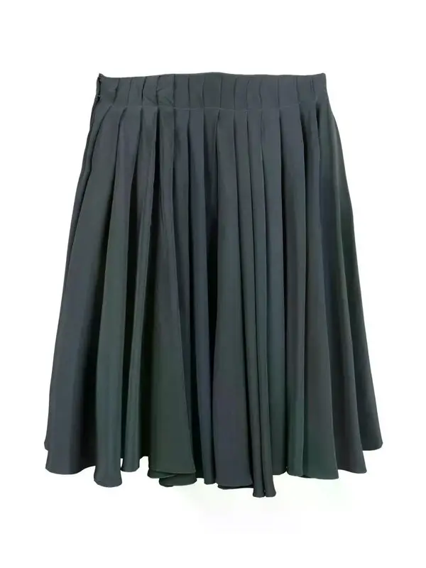 Dior Pleated Silk Mini Skirt - Grey