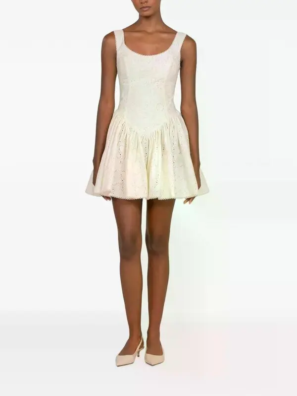 Agua Bendita Pluma Playa Eyelet Mini Dress